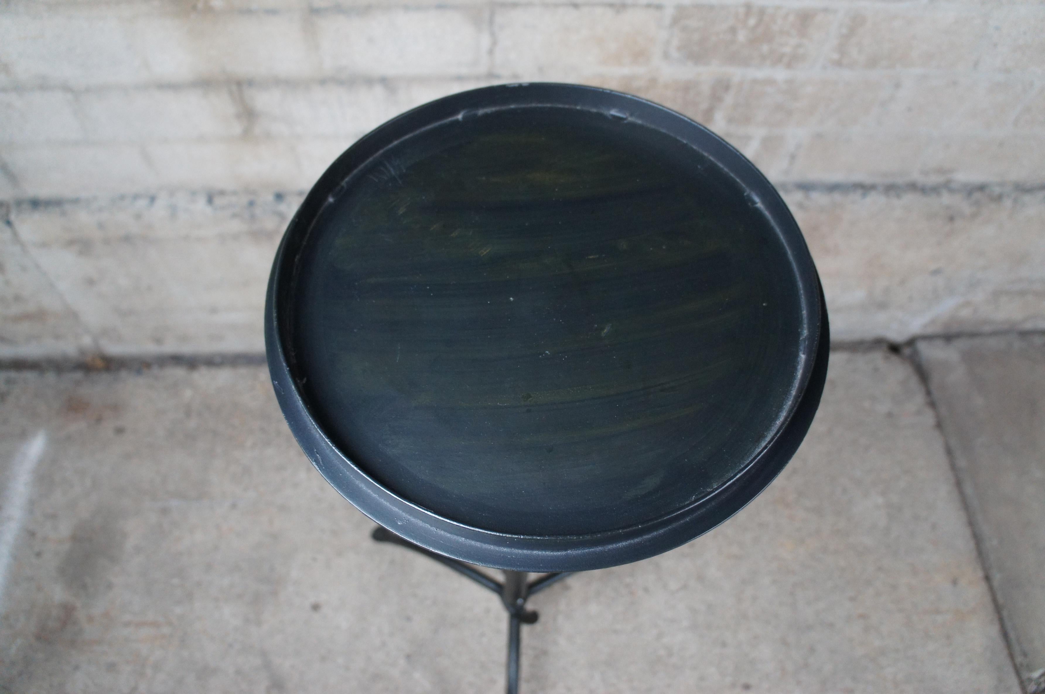 Telescopic Industrial Black Iron Sculpture Pedestal Table Extendable ...