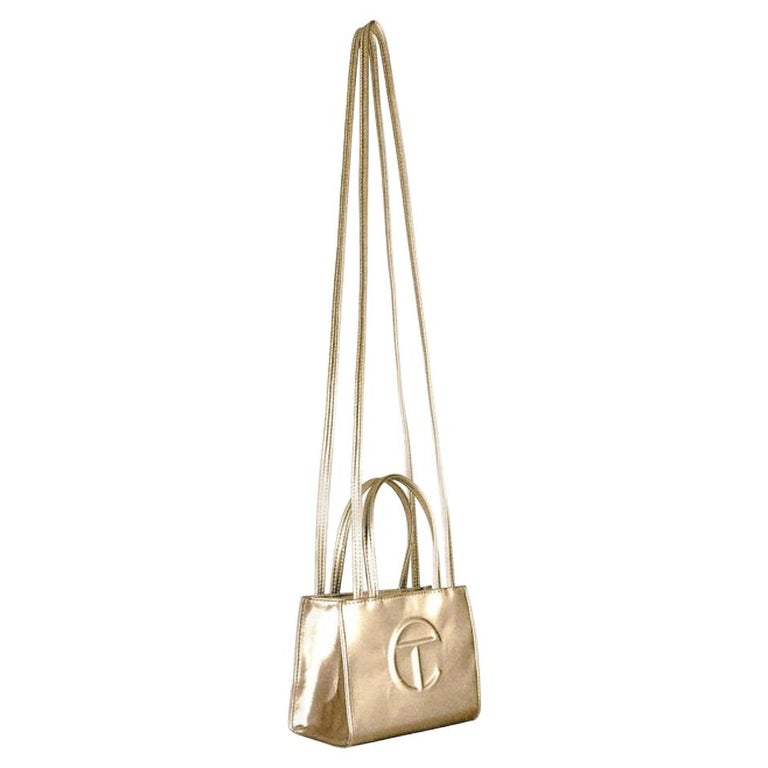 Telfar Small Gold Shopping Bag For Sale at 1stDibs