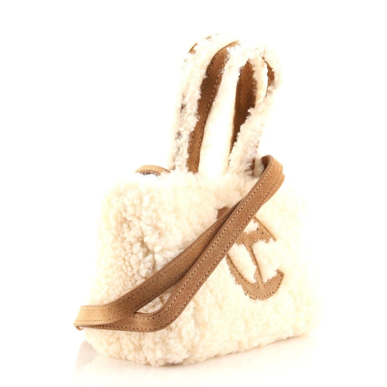 Telfar UGG Reverse Shopping Tote Shearling and Suede Small at 1stDibs