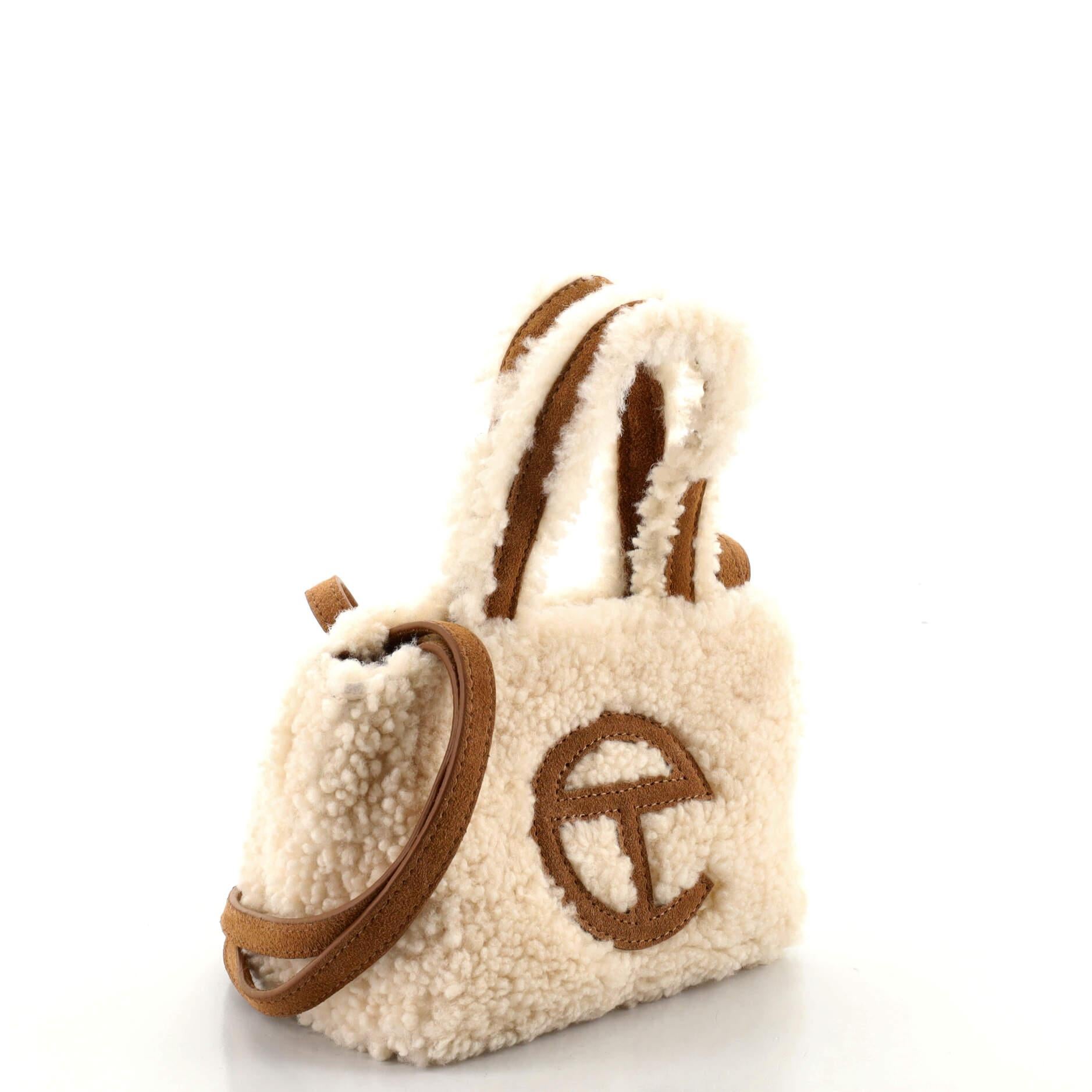 Telfar UGG Reverse Shopping Tote Shearling and Suede Small at 1stDibs ...
