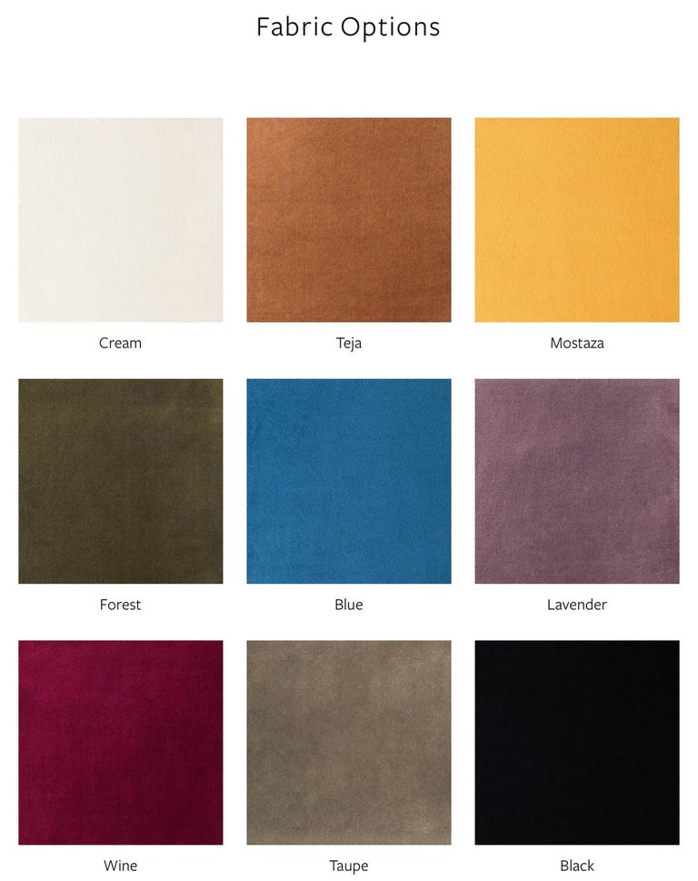 Temi Stool in Teja by Sun at Six, Minimalist Velvet Stool For Sale at ...