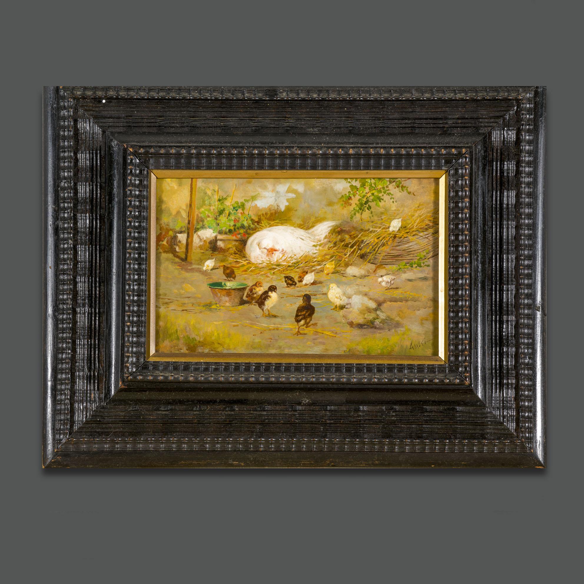 English Victorian Painting of A Grey and White Rabbit For Sale at 1stDibs