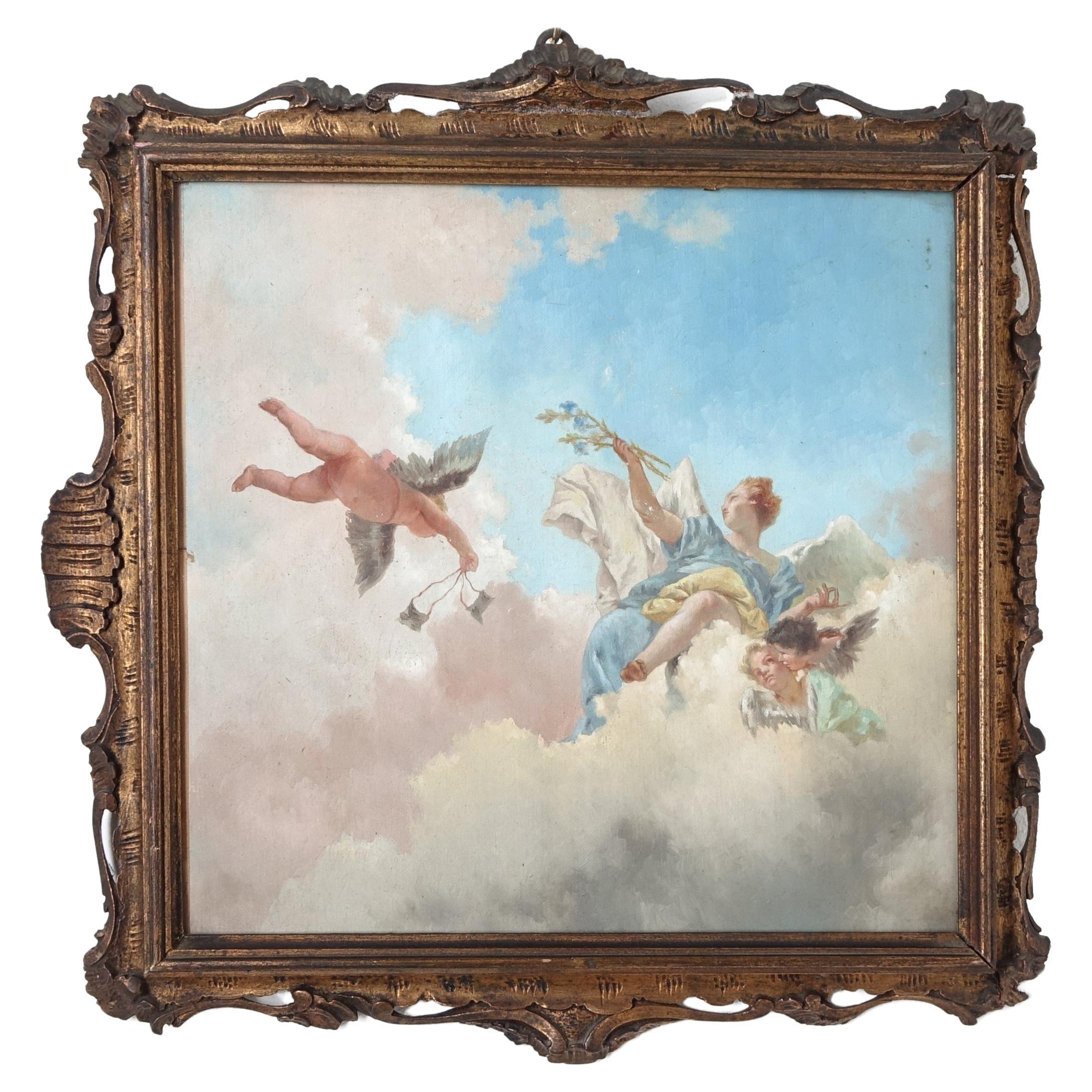 Tempera Panel on Canvas Tiepolo Style Age 800 at 1stDibs