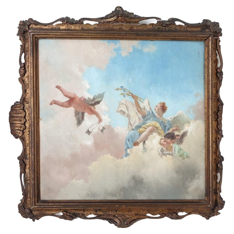 Tempera Panel on Canvas Tiepolo Style Age 800 at 1stDibs