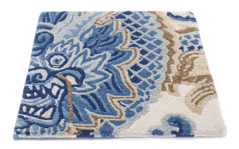 Temple Ceremony Chinese Blue - Traditional Oriental Hand Knotted Wool ...