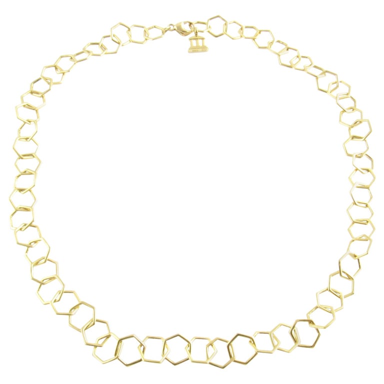 Temple St. Clair 18 Karat Yellow Gold Hexagon Links Necklace Chain Box ...