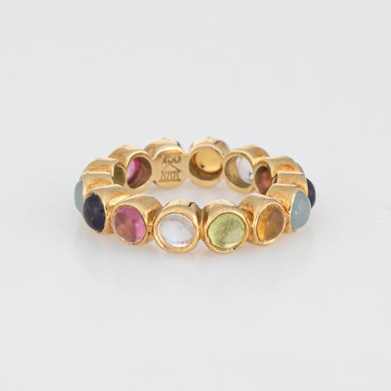 Temple St Clair Eternity Ring Multi-Color Gemstone 18 Karat Yellow Gold ...