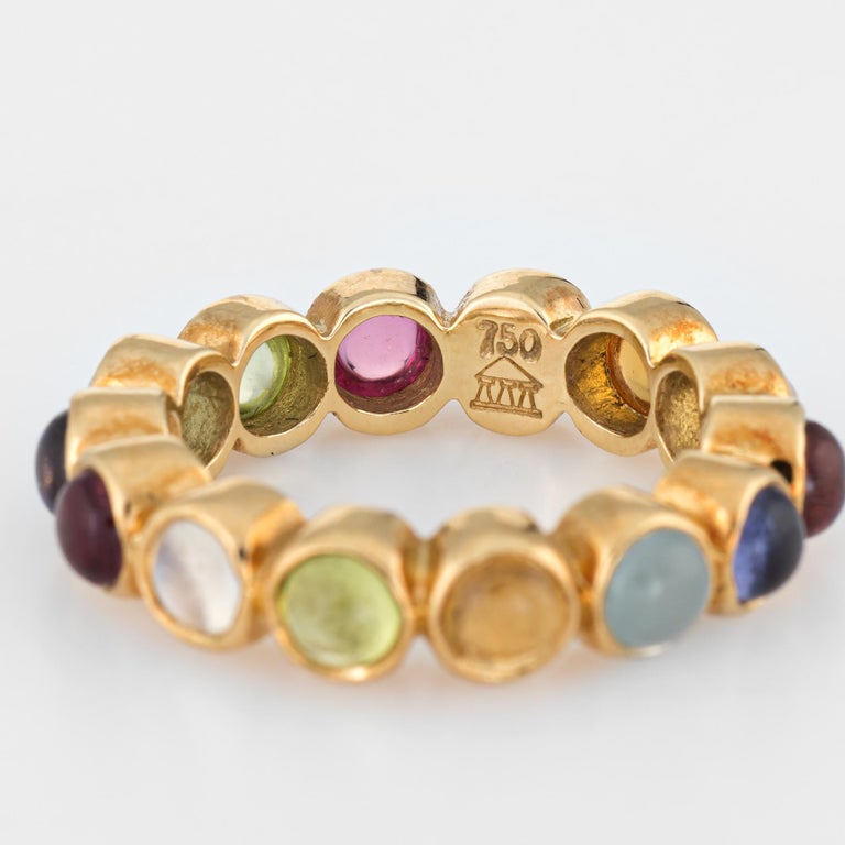Temple St Clair Eternity Ring Multi-Color Gemstone 18 Karat Yellow Gold ...