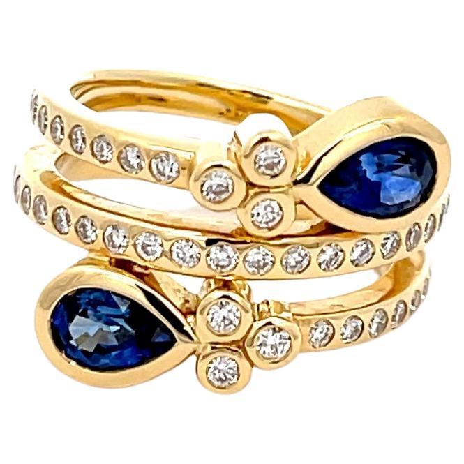 Temple St. Clair Sapphire and Diamond Wrap Ring at 1stDibs