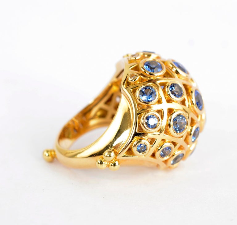 Temple St. Clair Sapphire Domed Ring at 1stDibs
