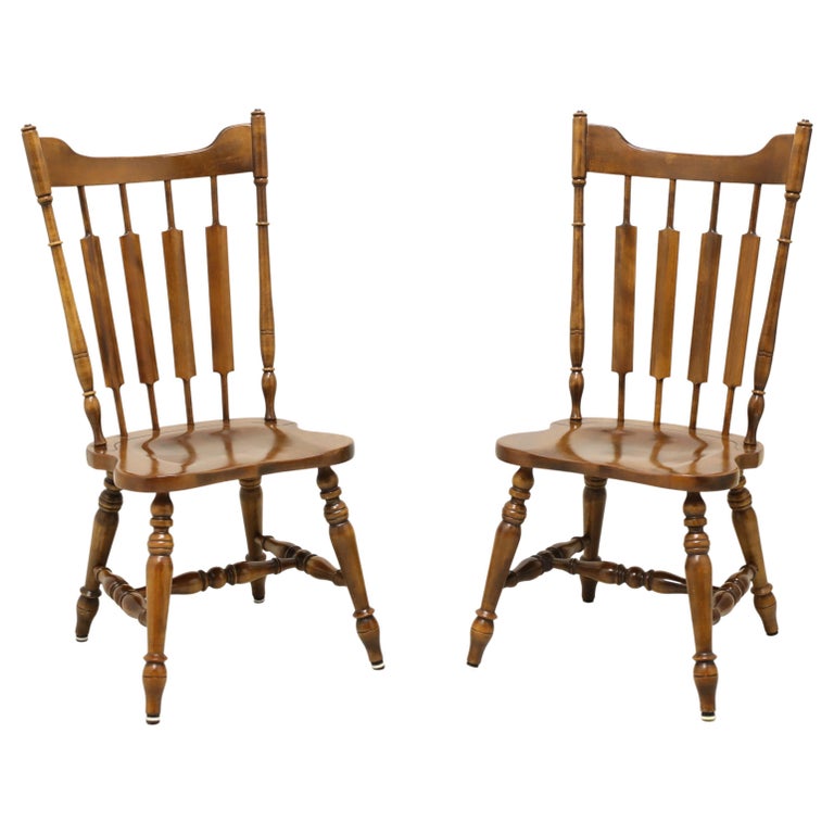TEMPLE STUART Rockingham Solid Maple Windsor Cattail Dining Side Chairs ...