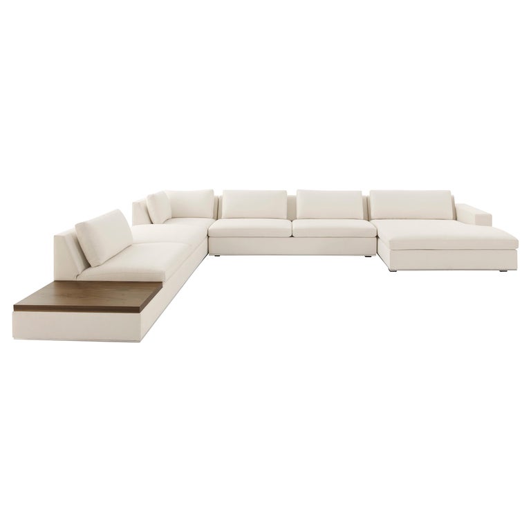 Allegro Sectional Sofa with Wood Side Table For Sale at 1stDibs