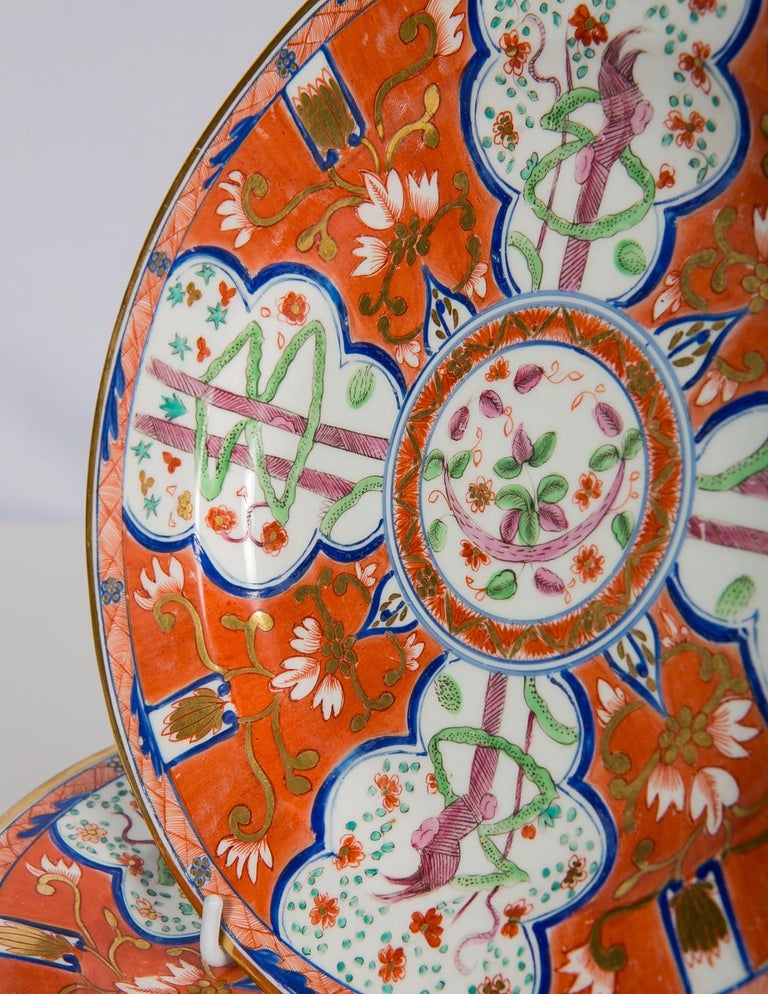 Ten Antique Spode "Dollar" Pattern Porcelain Dishes at 1stDibs