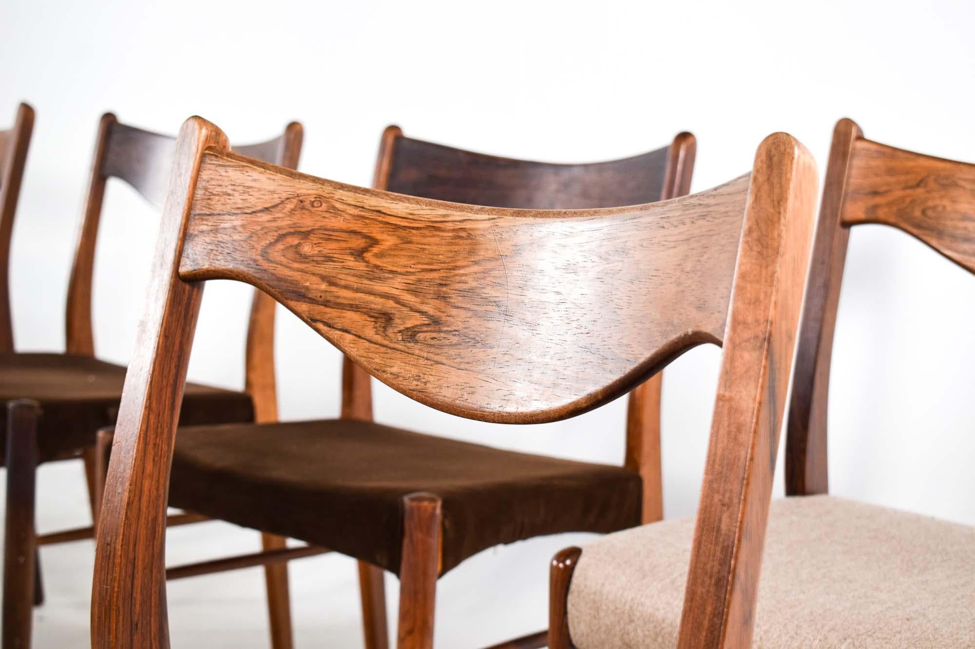 Ten Arne Wahl Iversen Gs60 Dining Chairs in Rosewood for Glyngore ...