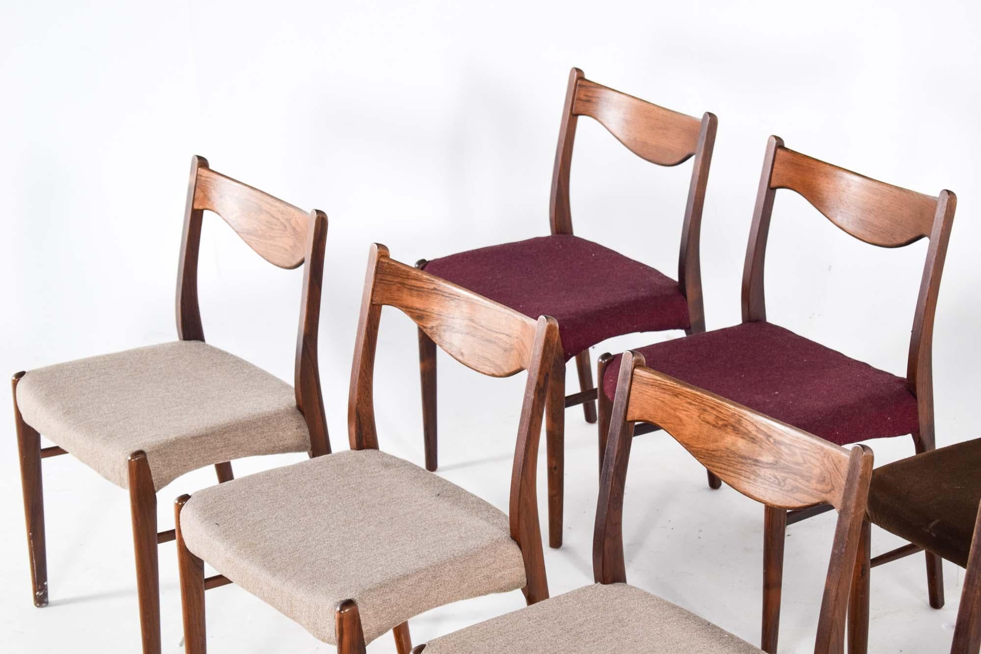 Ten Arne Wahl Iversen Gs60 Dining Chairs in Rosewood for Glyngore ...