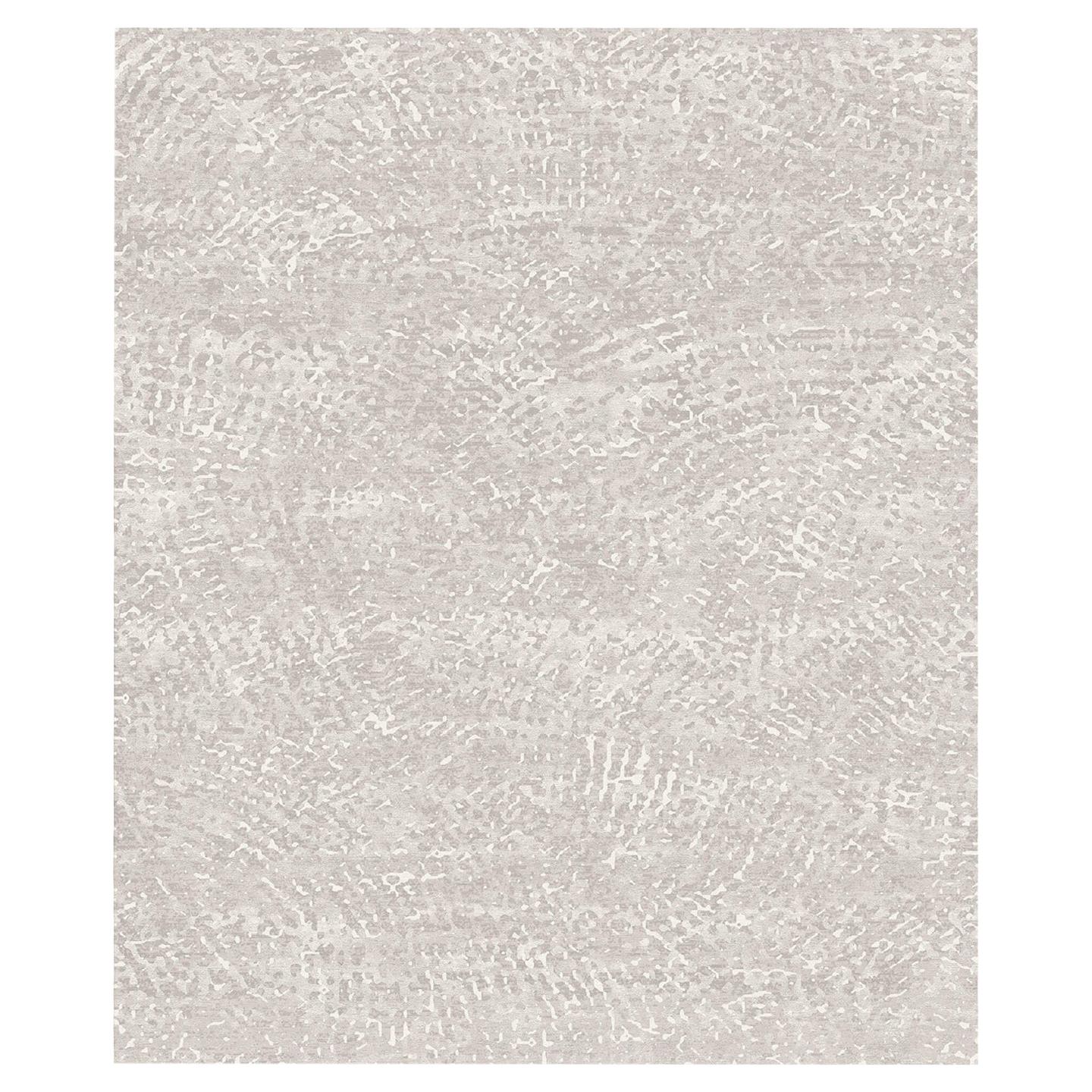 Three Grey - Designer Plain Hand Knotted Wool Tencel Allo Rug For Sale ...