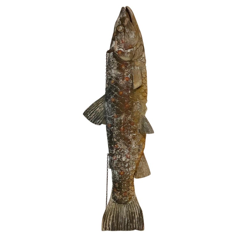 Ten Foot Hanging Wood Fish For Sale at 1stDibs
