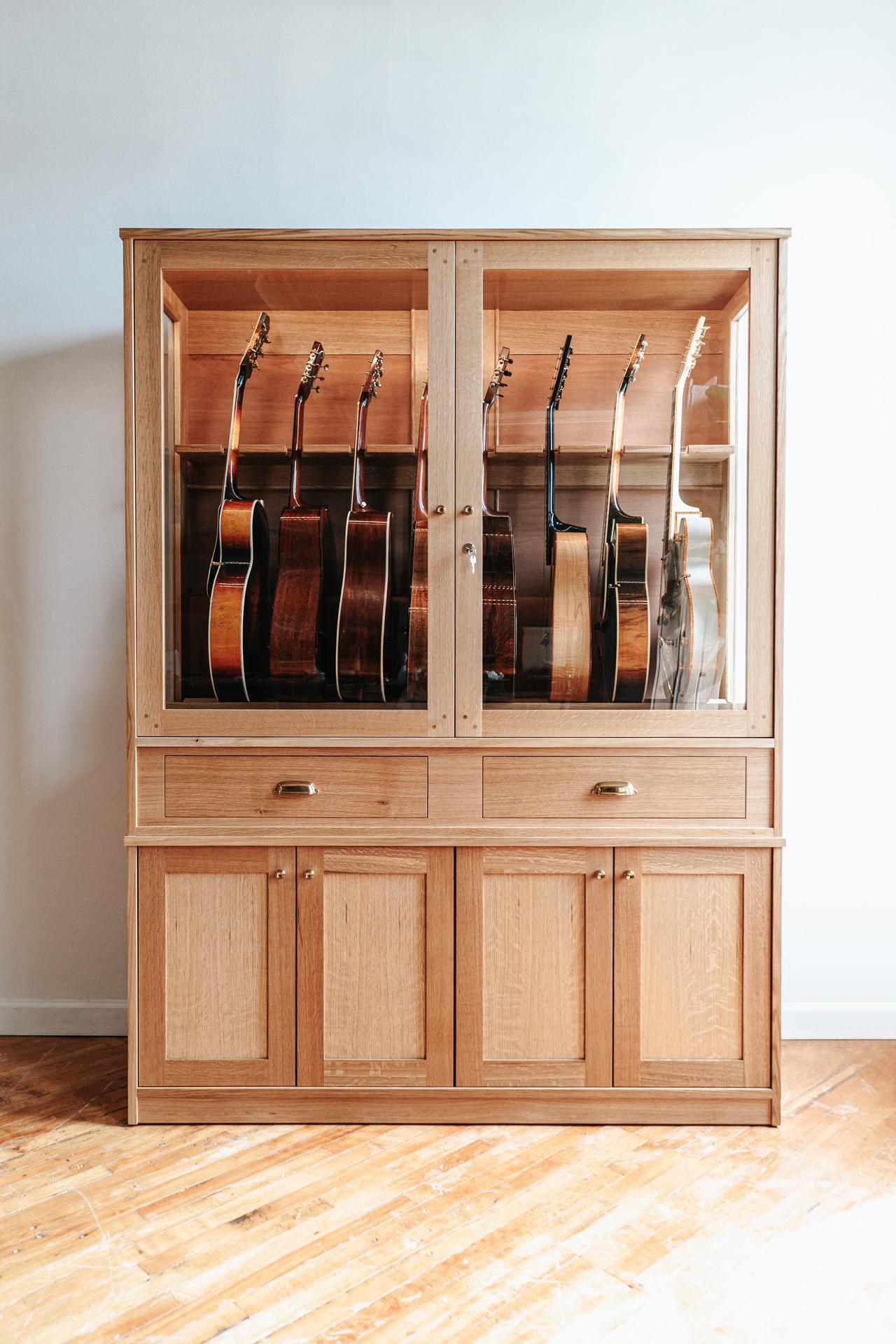 Guitar Cabinet, Ten Instrument Display, Humidor, Amplifier and Gear ...