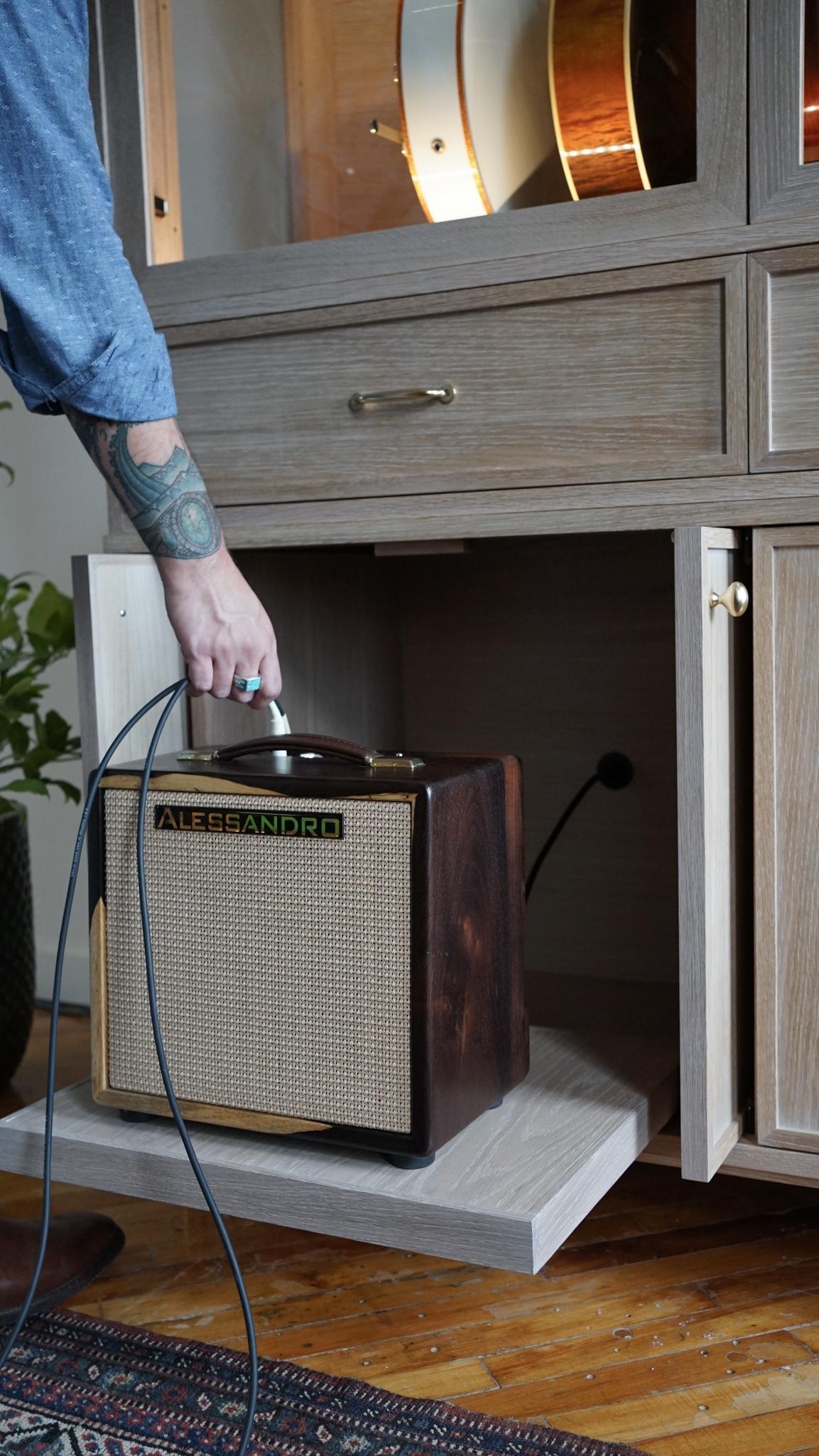 Guitar Cabinet, Ten Instrument Display, Humidor, Amplifier and Gear ...