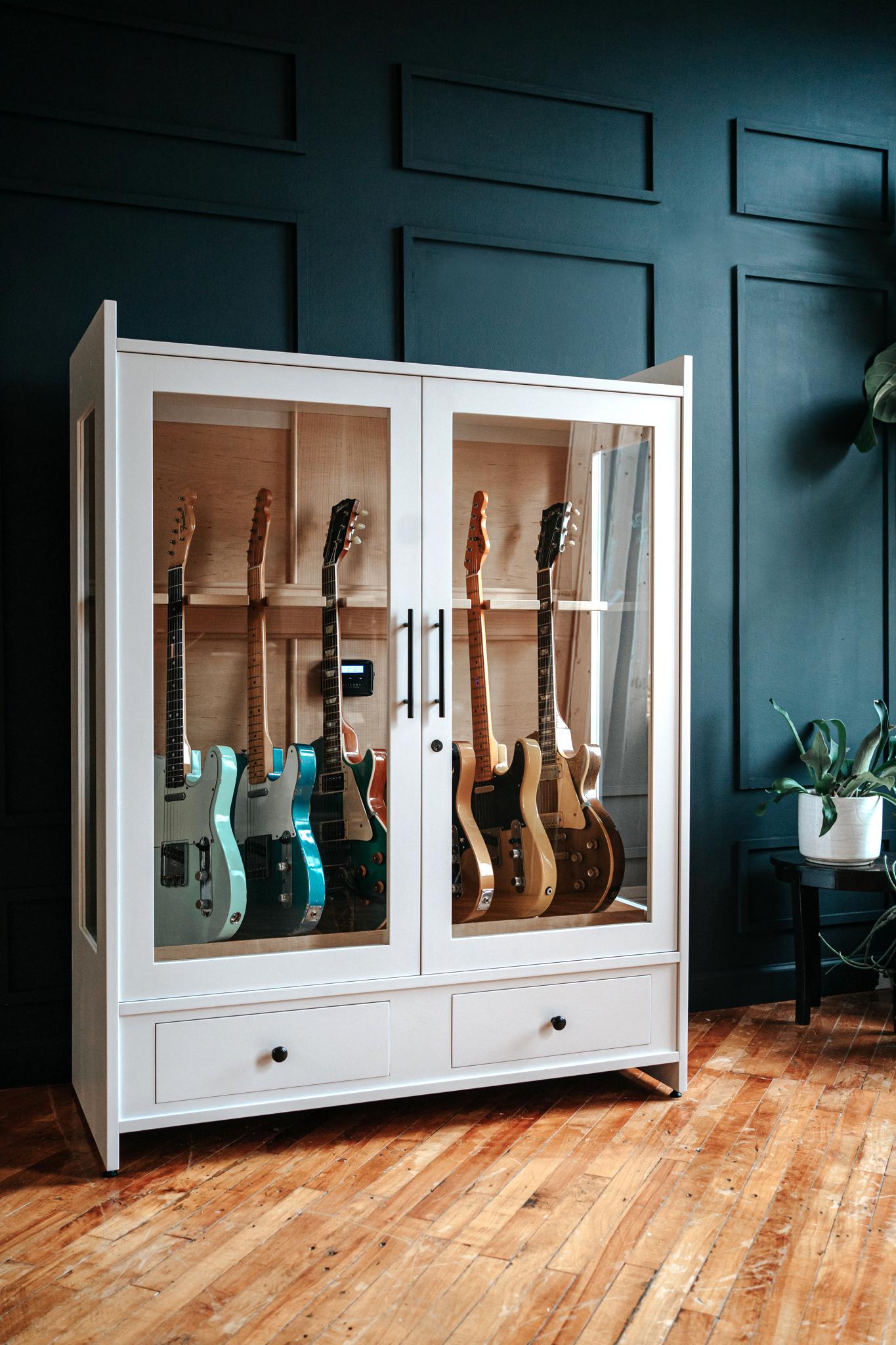 The Habitat - Guitar Cabinet, Ten Instrument Display, Humidor For Sale ...