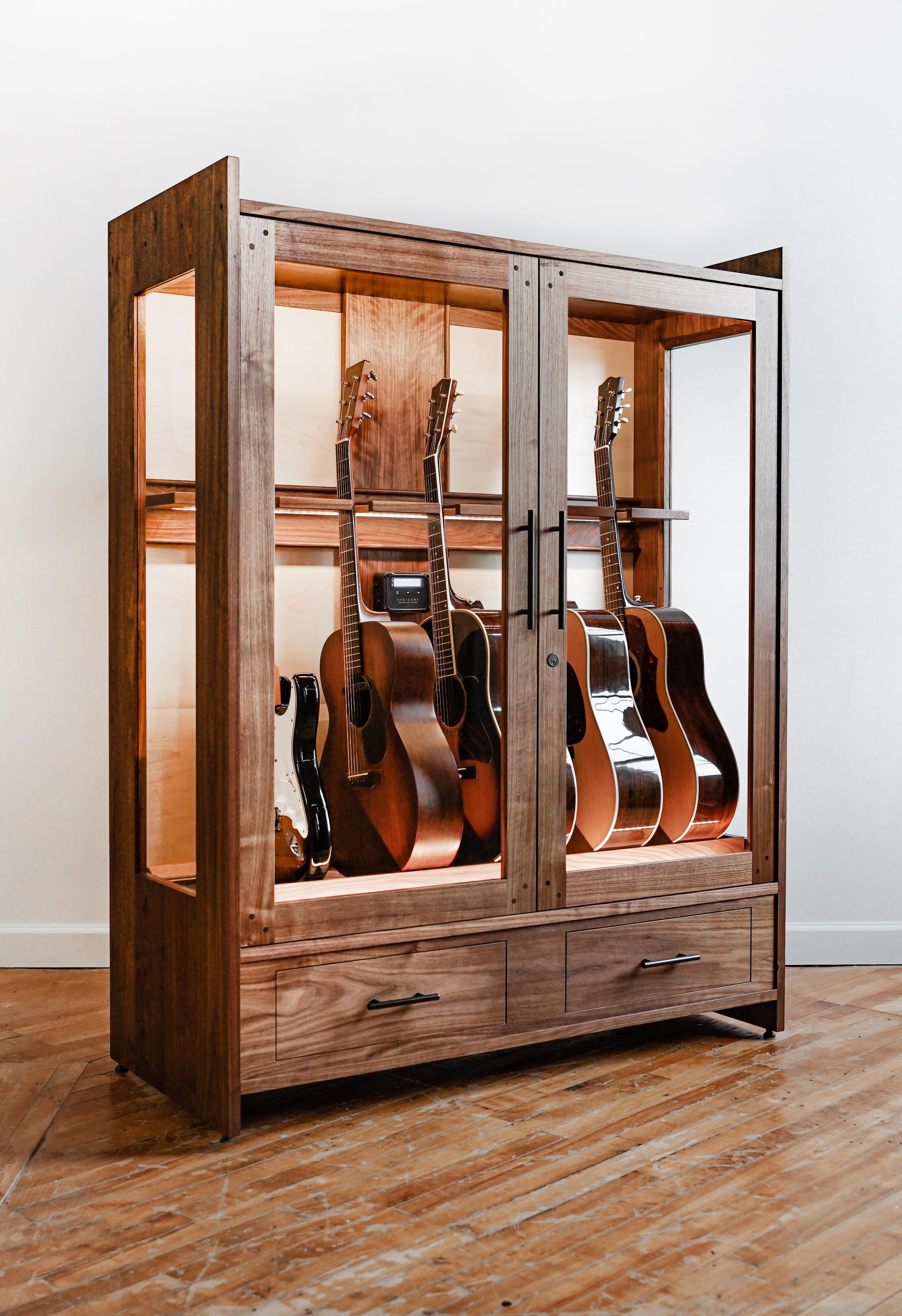 The Habitat - Guitar Cabinet, Ten Instrument Display, Humidor For Sale ...