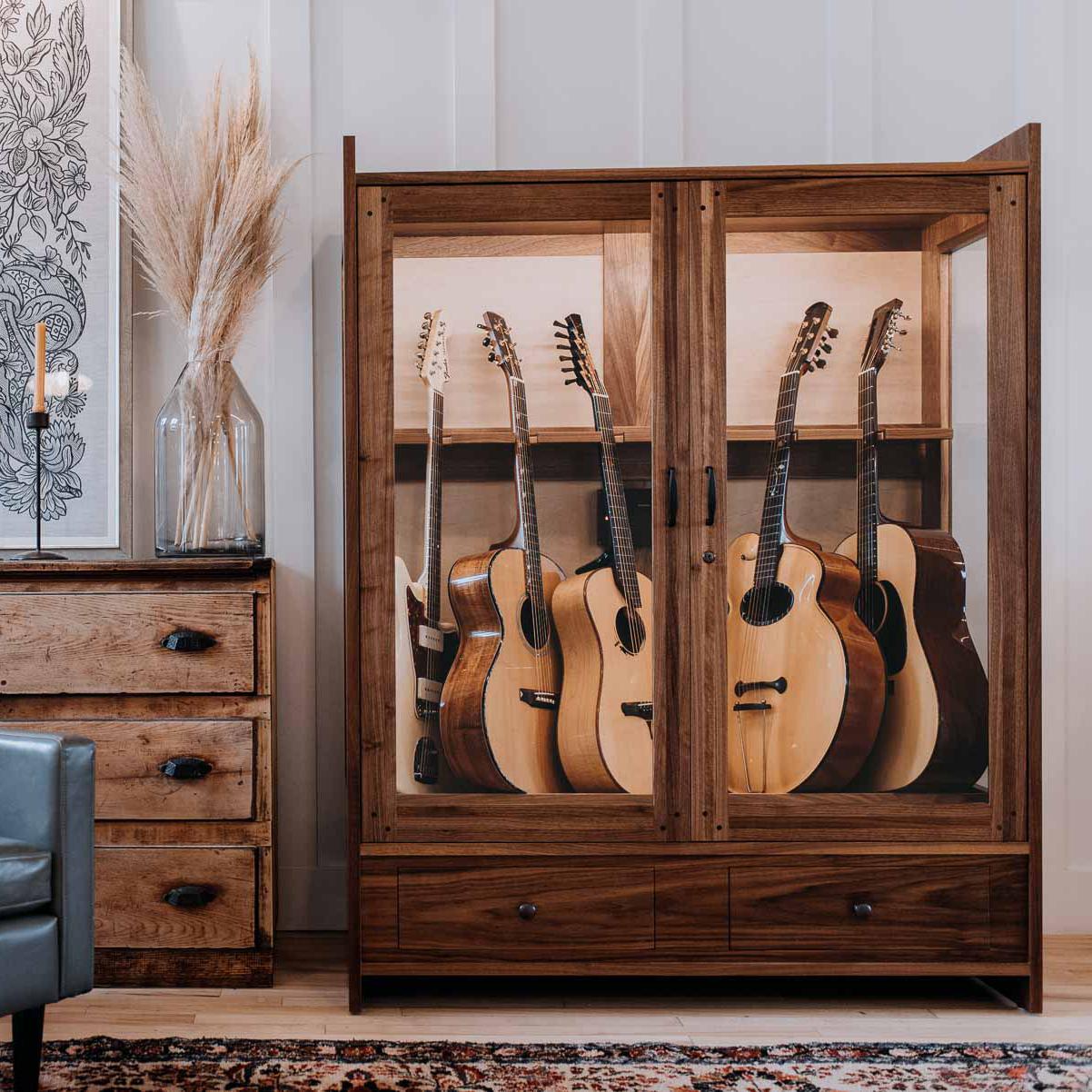 The Habitat - Guitar Cabinet, Ten Instrument Display, Humidor For Sale ...