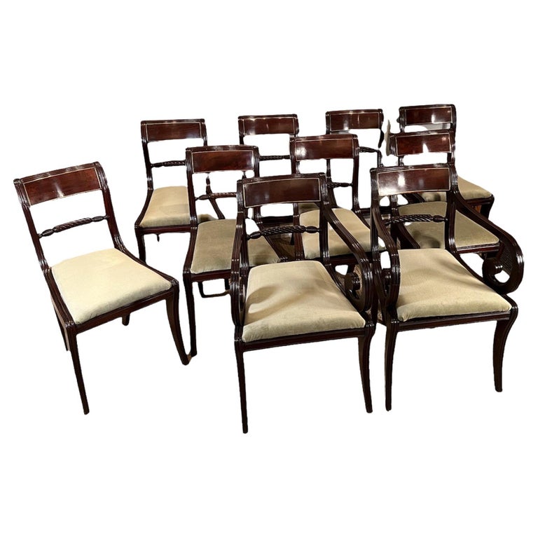 Ten Regency Mahogany Dining Chairs, C.1820 For Sale at 1stDibs