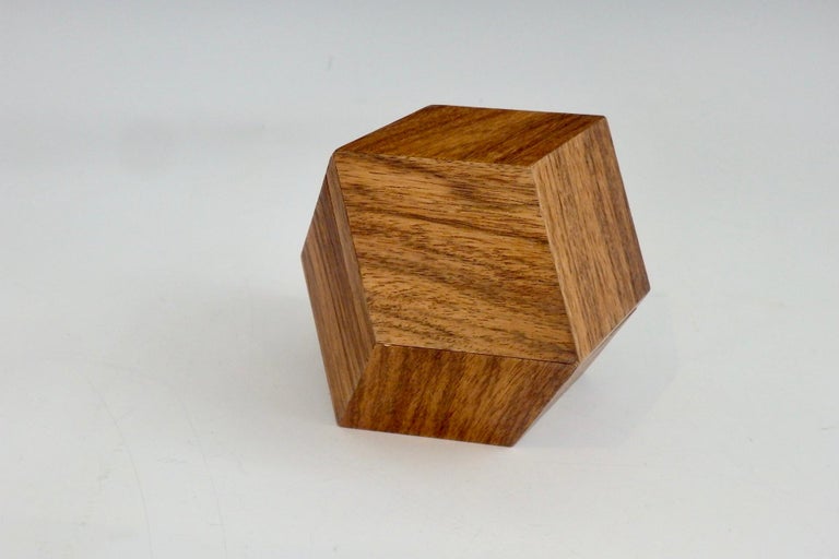 Ten Sided Polyhedral Wood Puzzle Box Sculpture For Sale at 1stDibs