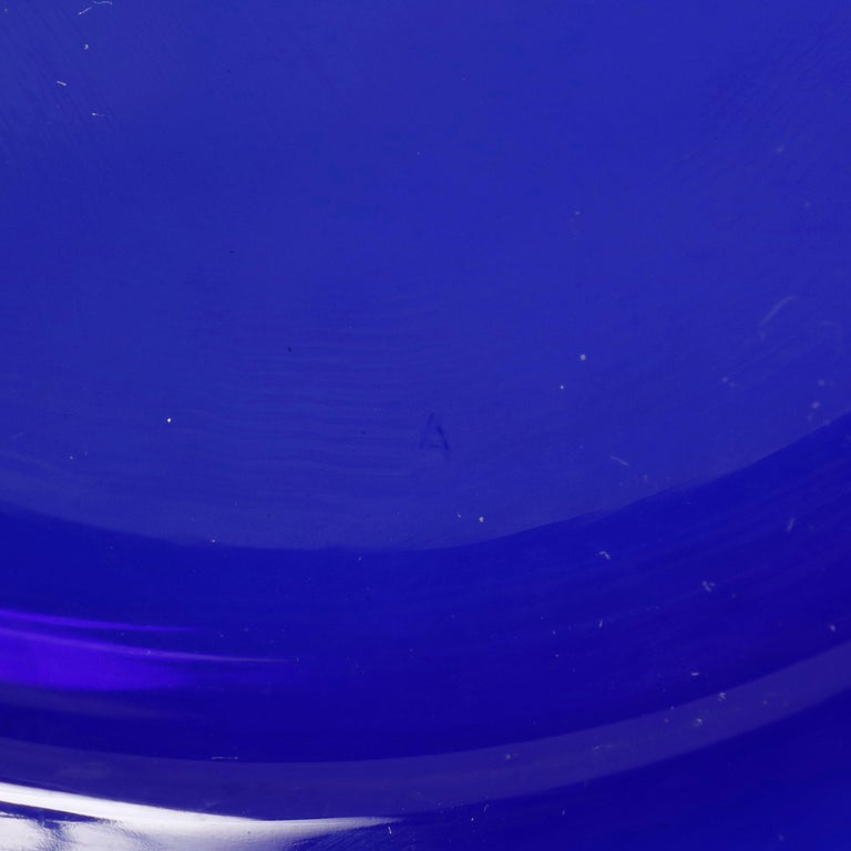Ten Vintage Steuben School Cobalt Blue Wide Rim Dinner Art Glass Plates ...