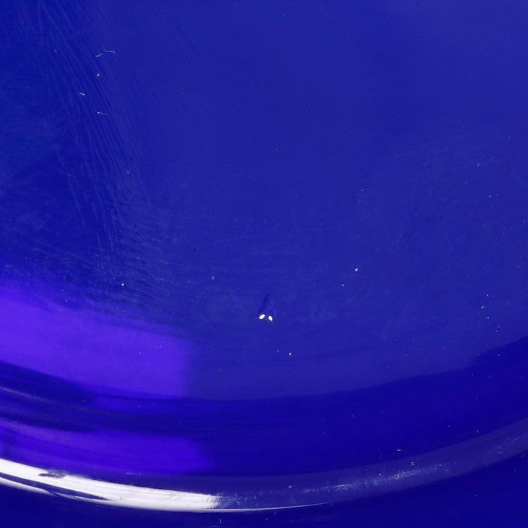 Ten Vintage Steuben School Cobalt Blue Wide Rim Dinner Art Glass Plates ...