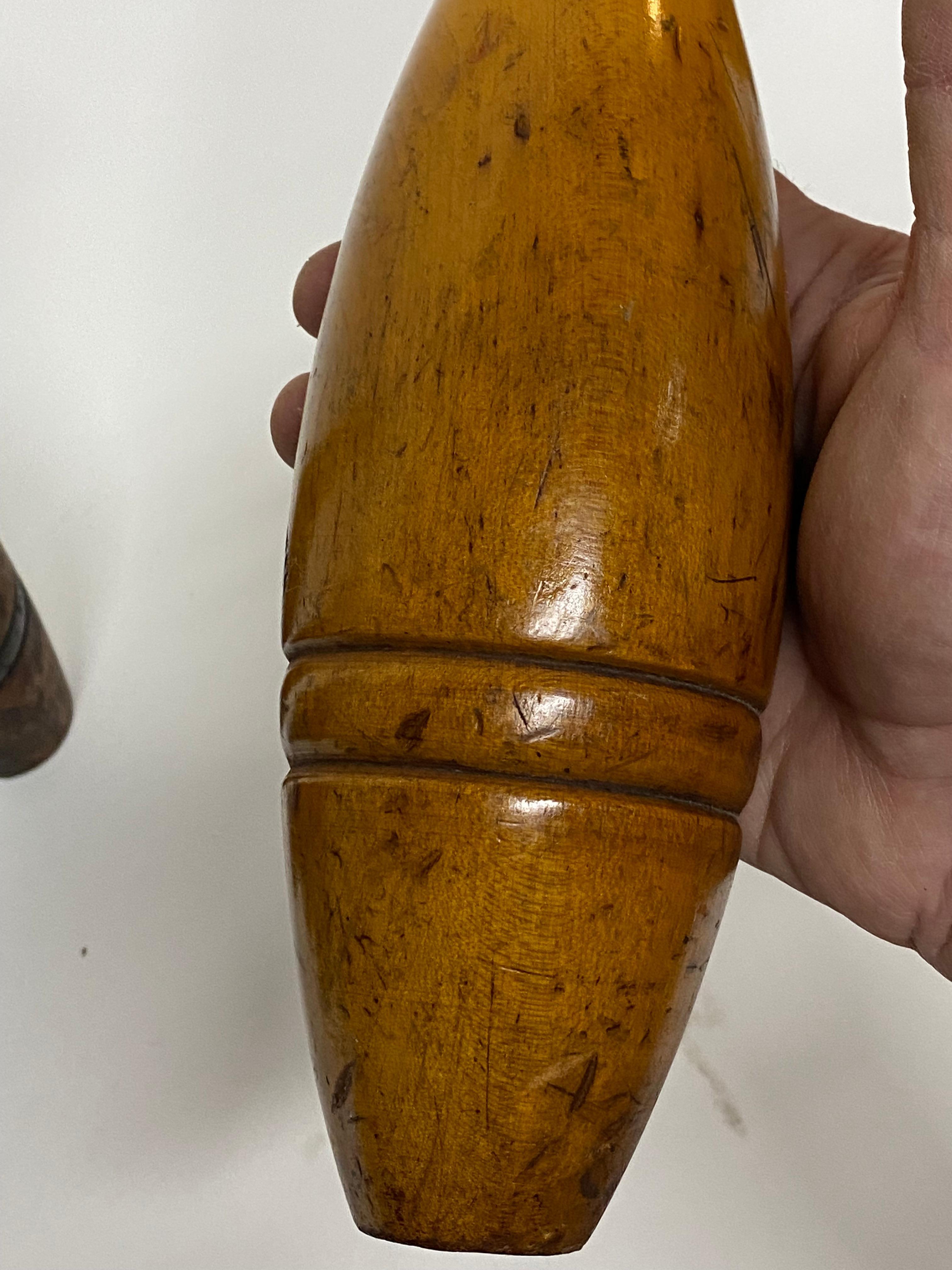 Ten Vintage Turned Wood Indian Clubs at 1stDibs