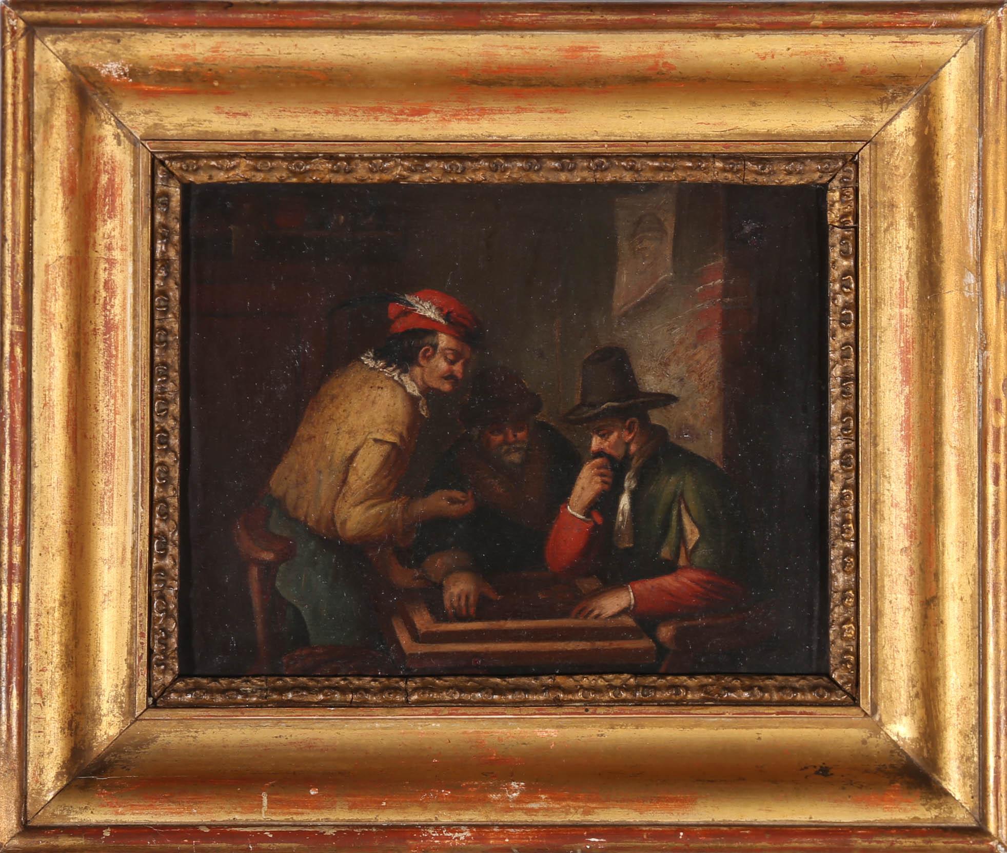 Manner of Teniers - Late 19th Century Oil, An Intense Game at 1stDibs