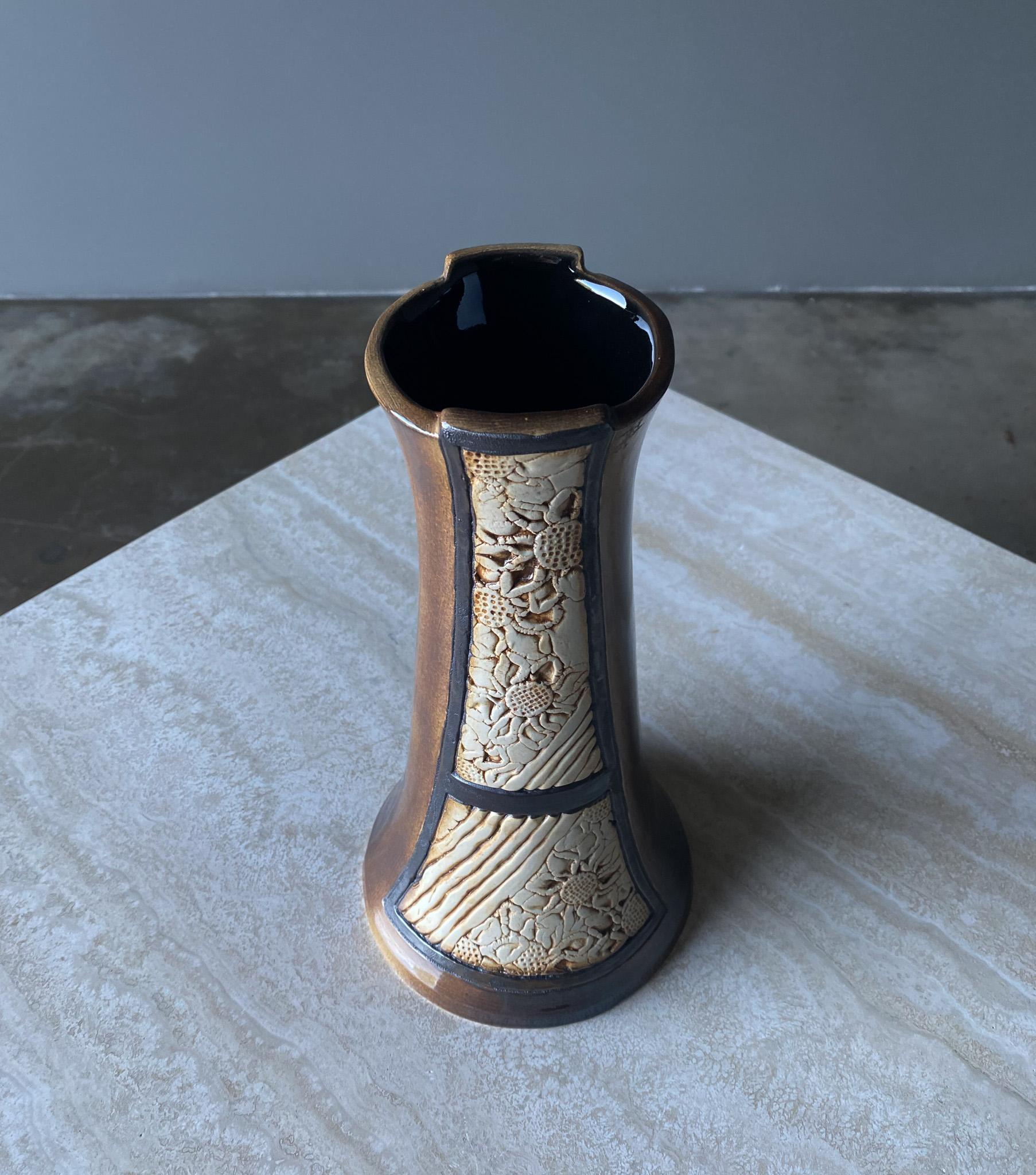 Tenmoku Pottery Malaysia Handicraft Ceramic Vase, circa 1989 For Sale ...