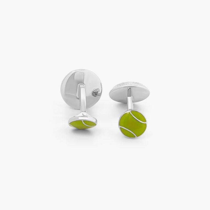 Tennis Ball Cufflinks with Enamel For Sale at 1stDibs | tennis cufflinks
