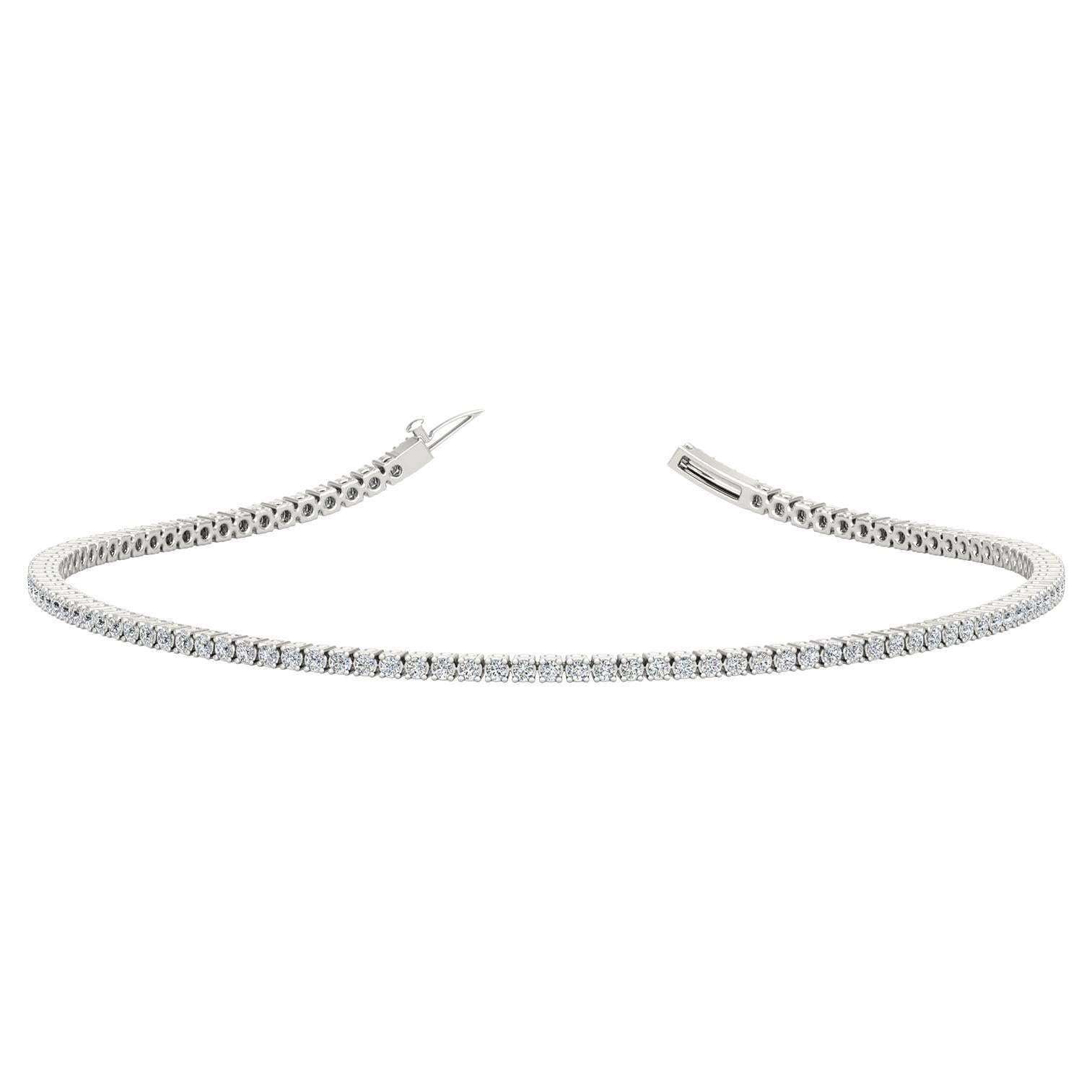 Tennis Bracelet-18K Gold with 1.25 CT TW Lab-Grown Diamond and Four Prong Setting For Sale at ...