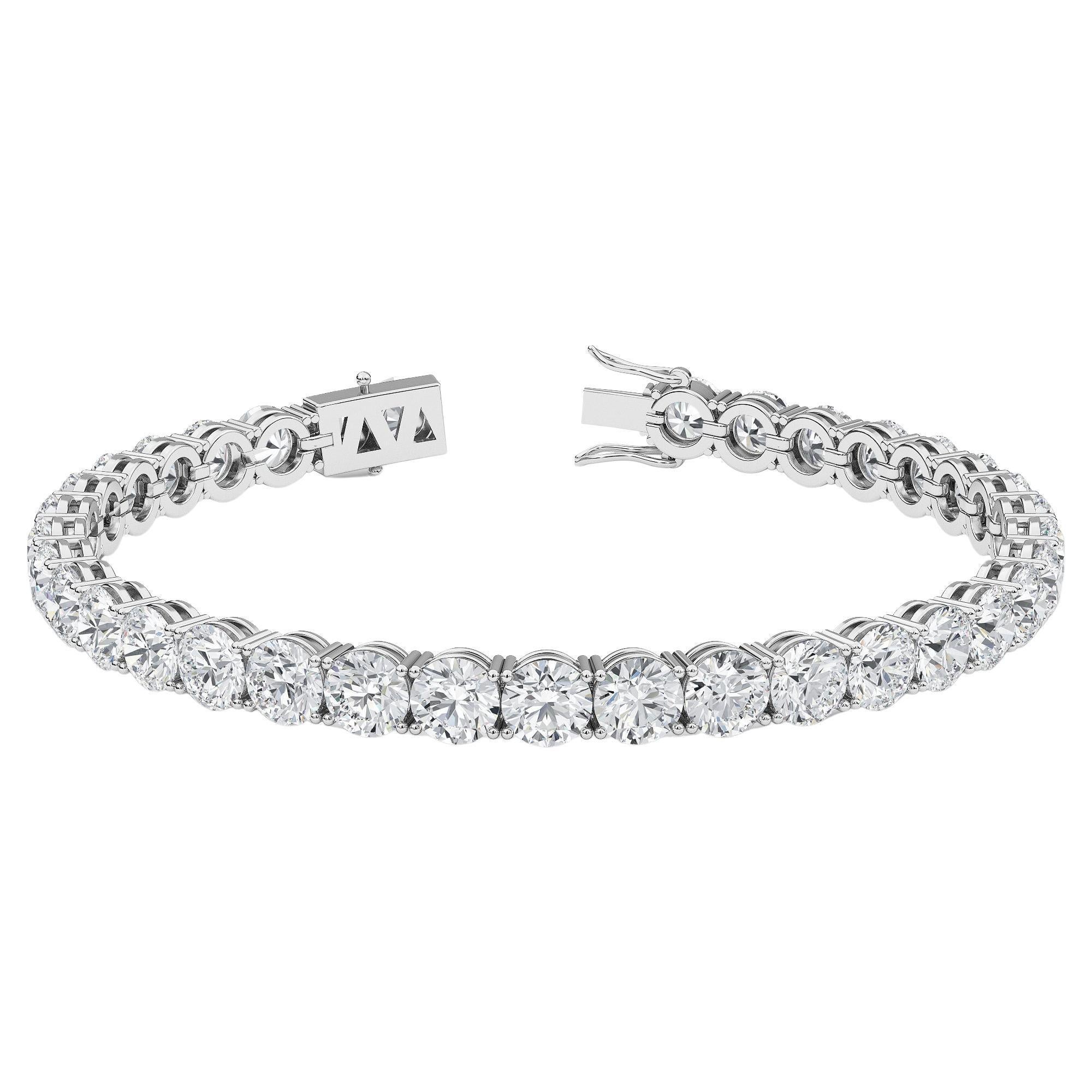 Tennis Bracelet 18k Gold With 8cttw Lab Grown Diamond And Four Prong