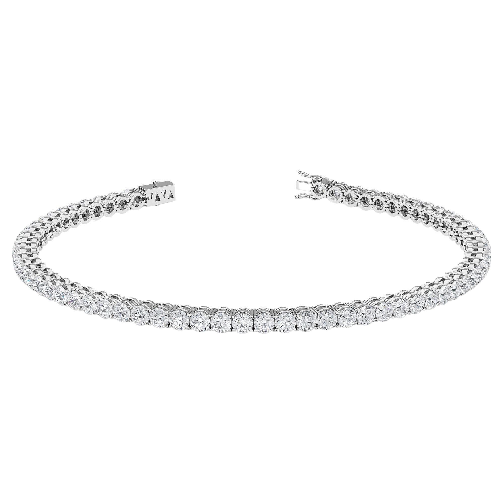 Tennis Bracelet 18k Gold With 3 Ct Tw Lab Grown Diamond And Four