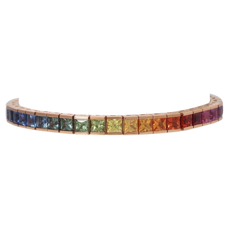 Tennis Bracelet 'Rainbow' For Sale at 1stDibs