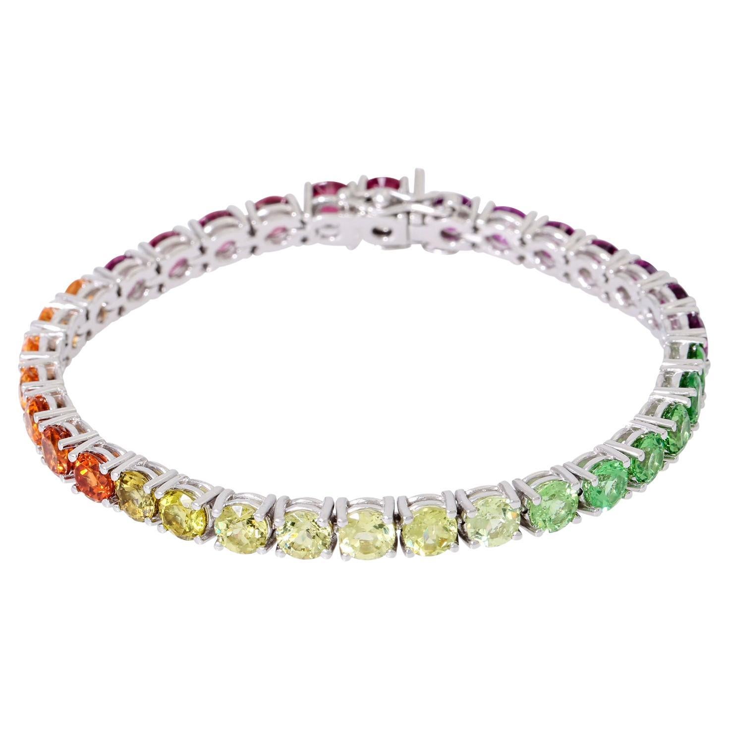 tennis bracelet 'rainbow' For Sale at 1stDibs