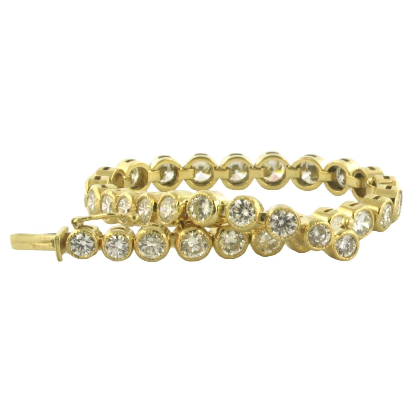 Tennis Bracelet With Spahhire And Diamonds 18k Yellow Gold For Sale At