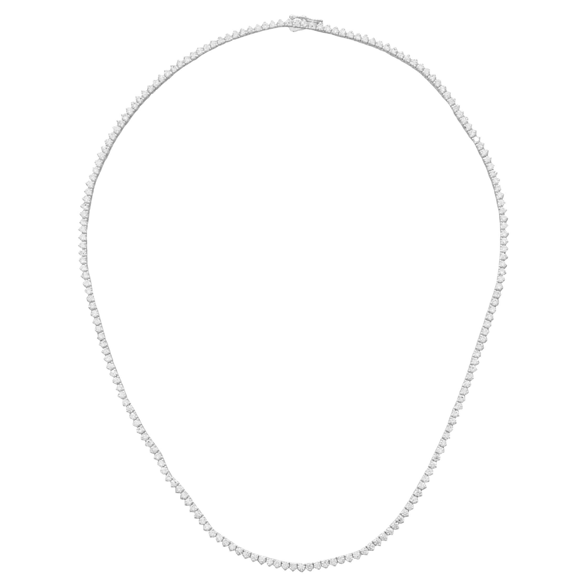 Tennis Collier Necklace Lab Diamonds, 14k White Gold For Sale at 1stDibs