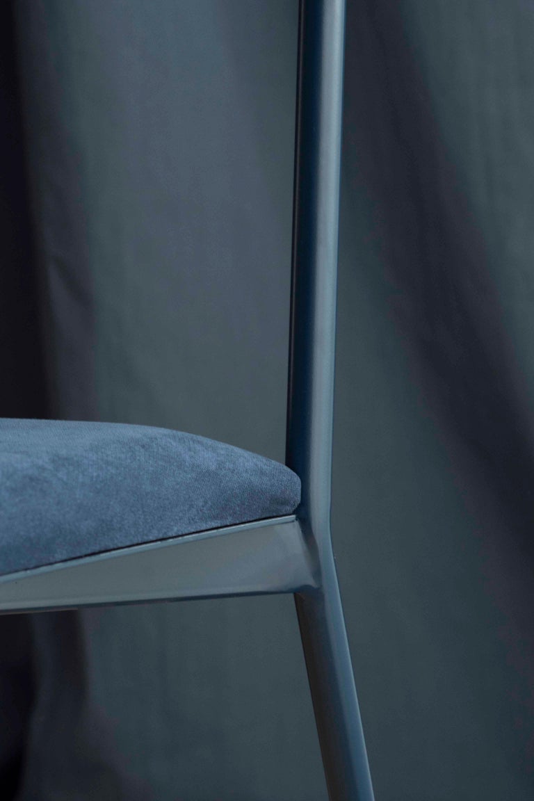 TENSA Contemporary Dining Chair in Steel and Velvet Upholstery by Ries ...