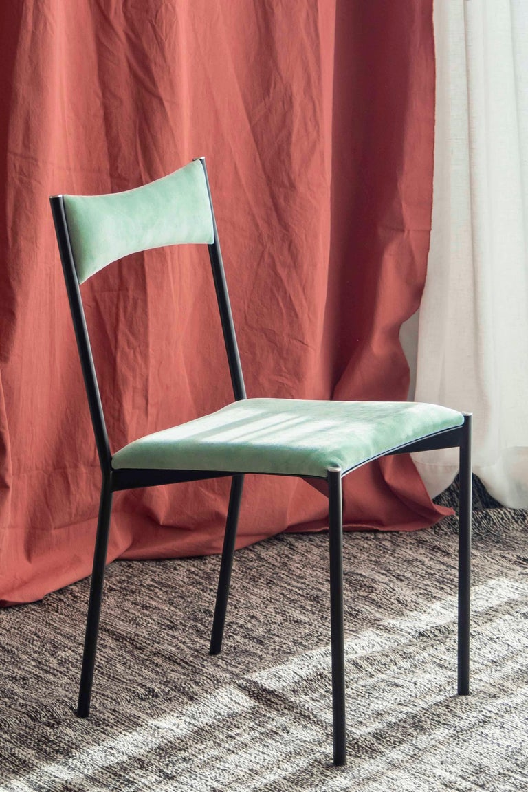 TENSA Contemporary Dining Chair in Steel and Velvet Upholstery by Ries ...