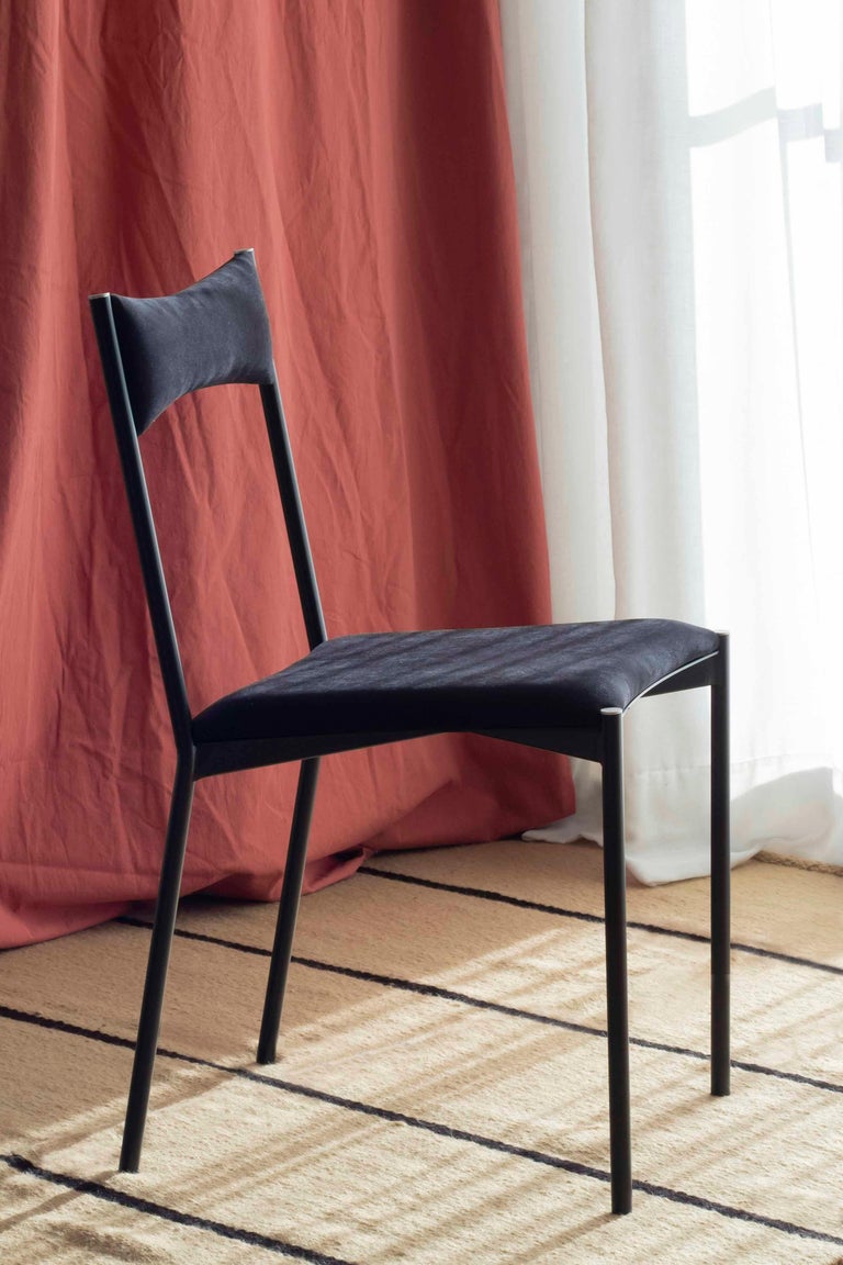 TENSA Contemporary Dining Chair in Steel and Velvet Upholstery by Ries ...