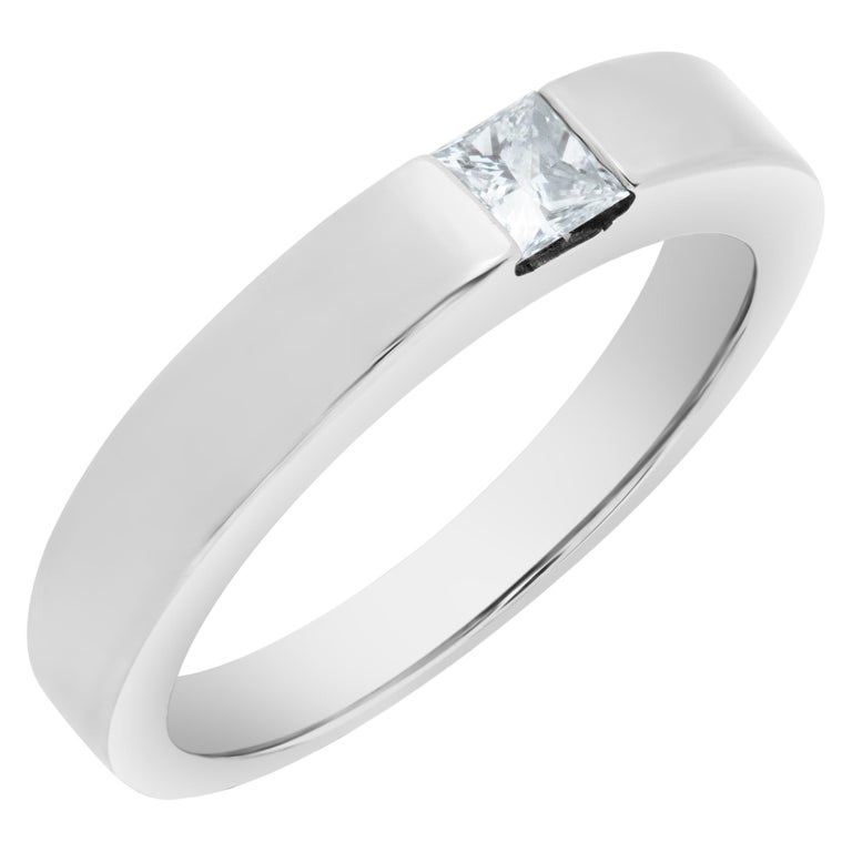 Tension Set Princess Cut Diamond Ring. 0.25 Carat Diamond For Sale at ...