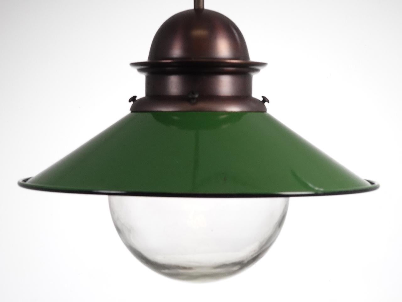 Tented Shade Explosion Proof Globe Pendents, Matching Pair For Sale at ...