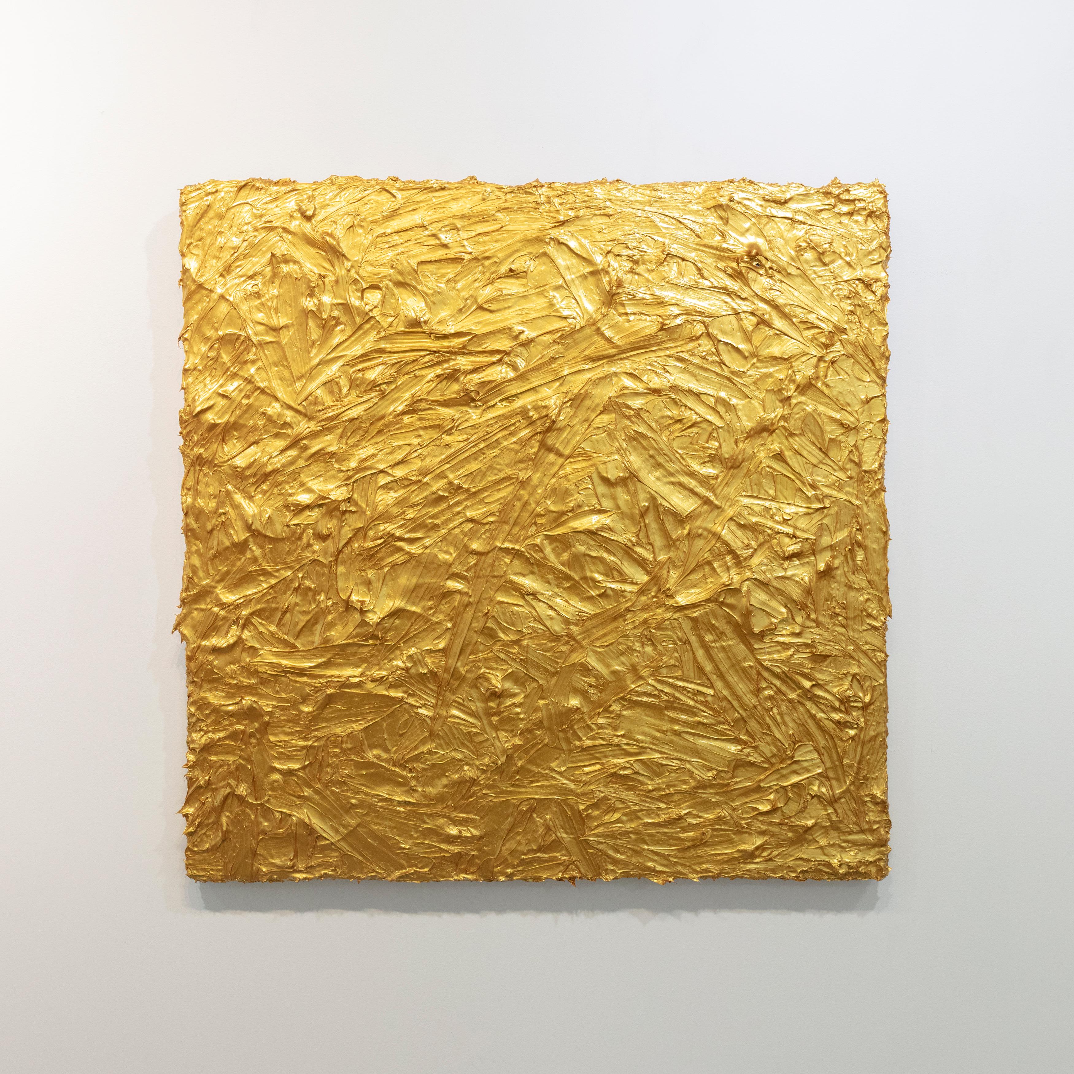 Teodora Guererra - "Gold Digger" Metallic Gold Abstract Painting For ...