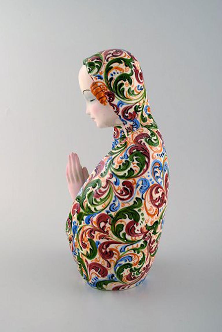 Teodoro Sebelin, Praying Madonna, Art Deco Ceramic Figure, Italy, 1930s ...
