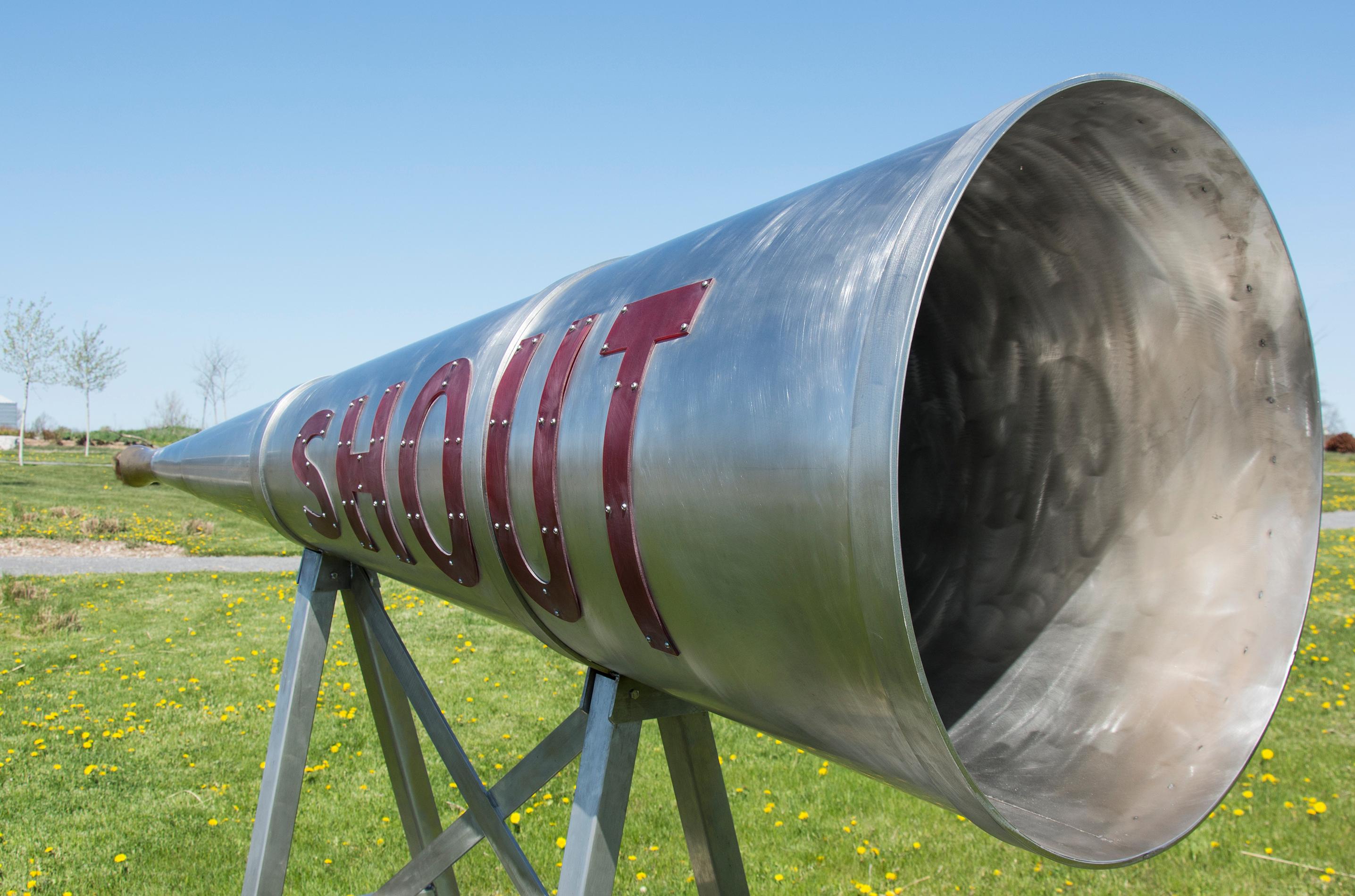 Terence McGlade - Shout - Interactive Outdoor Steel Sculpture at 1stDibs