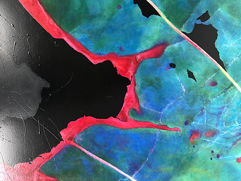 Teresa Ann Frazee Large Abstract Painting "Disentangled Blue" For Sale ...